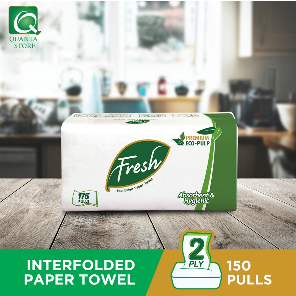 Fresh Premium Eco-Pulp Interfolded Paper Towel 2 Ply 150 Pulls
