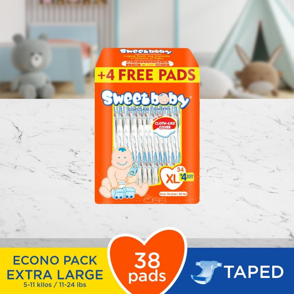 Sweet Baby Regular Cloth-Like Econo Pack Extra Large 34 Pads